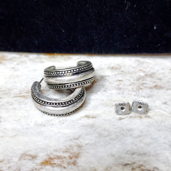 Avon | Jewelry | 98s Avon Saq Silvertoned Matte Hoop Earrings | Poshmark